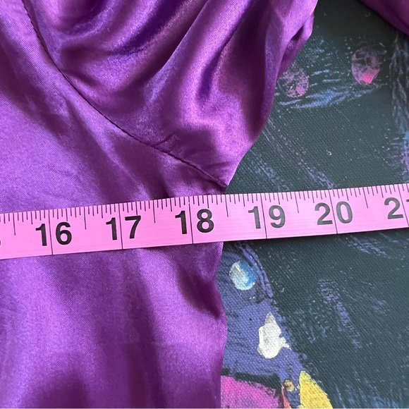 G by Guess | Tops | G By Guess Purple Satin Long Sleeve Faux Wrap Top ...